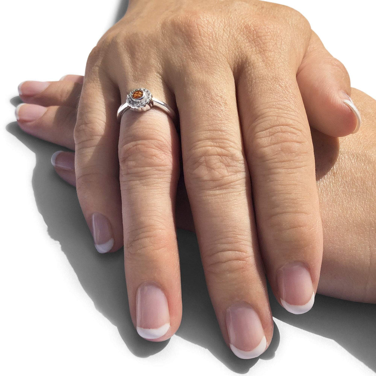 EverWith Ladies Petals Memorial Ashes Ring with Fine Crystals ...