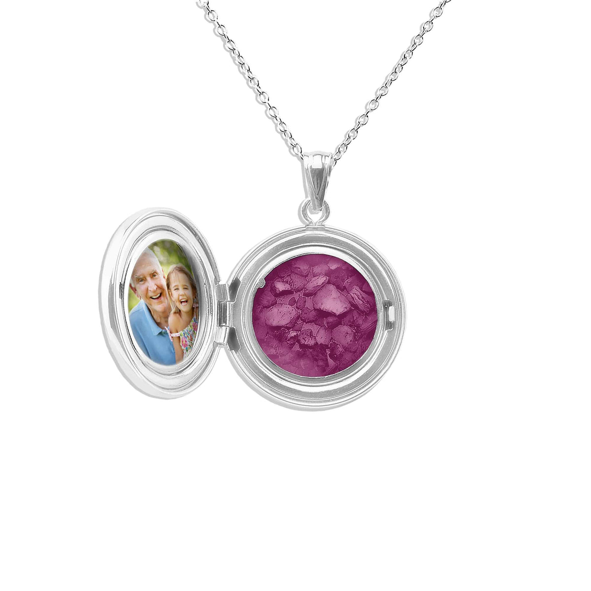 EverWith Circular Shaped Sterling Silver Memorial Ashes Locket ...